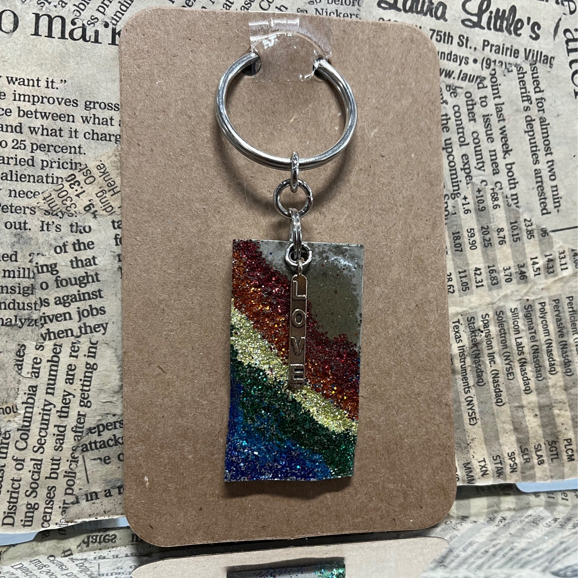 Concrete Keychain rainbow wide | Switchgrass